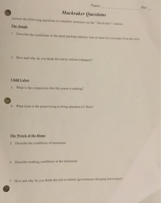 Muckraker Primary Sources 1. Excerpt from Upton | Chegg.com
