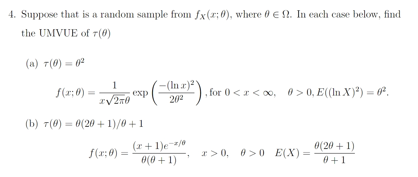 Solved Suppose that is a random sample from fx(x;θ), ﻿where | Chegg.com
