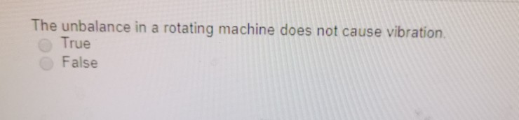 Solved The unbalance in a rotating machine does not cause | Chegg.com