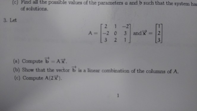 Solved would be a 3x1 matrix for b?? Not sure we're to from | Chegg.com