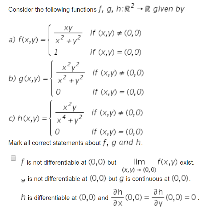 Solved Consider the following functions f, g, h:R -R given | Chegg.com