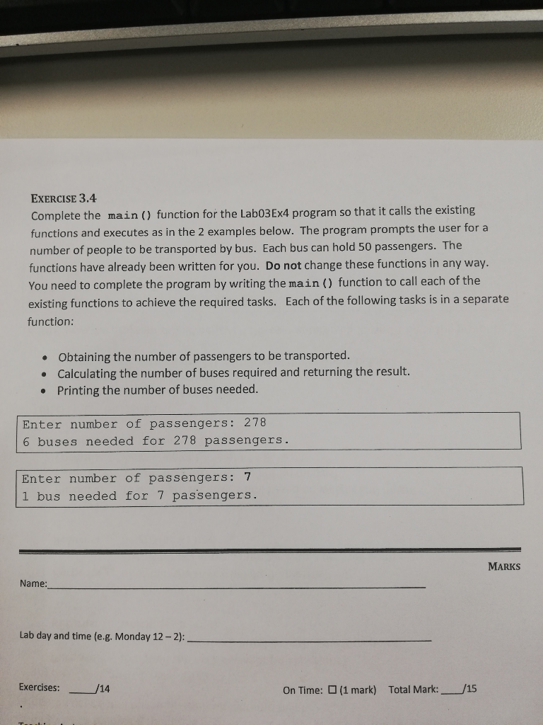 Solved HoMEWORK: CODE TRACE (To BE MARKED IN LAB 4) Using | Chegg.com