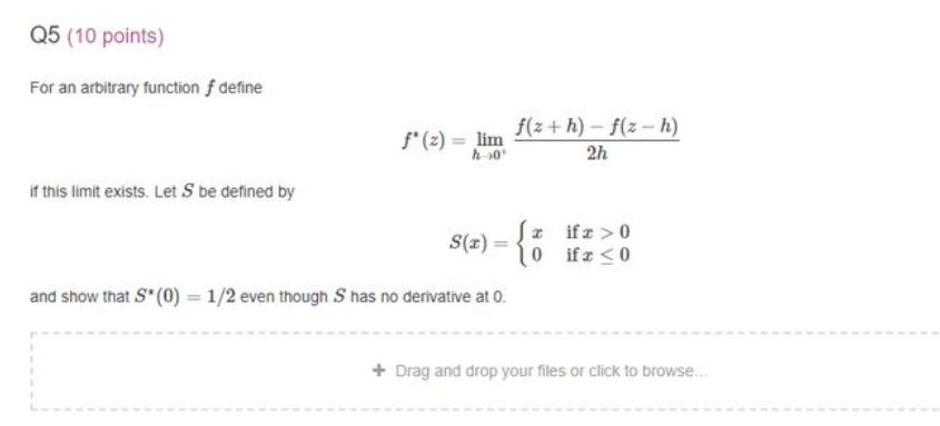 Solved Q5 (10 points) For an arbitrary function f define f' | Chegg.com