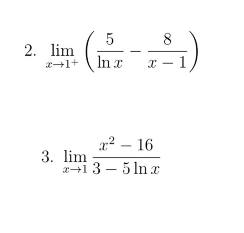 Solved Evaluate the following limits using appropriate | Chegg.com