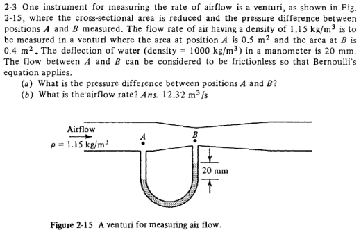[Solved]: 2-3 One instrument for measuring the rate of air