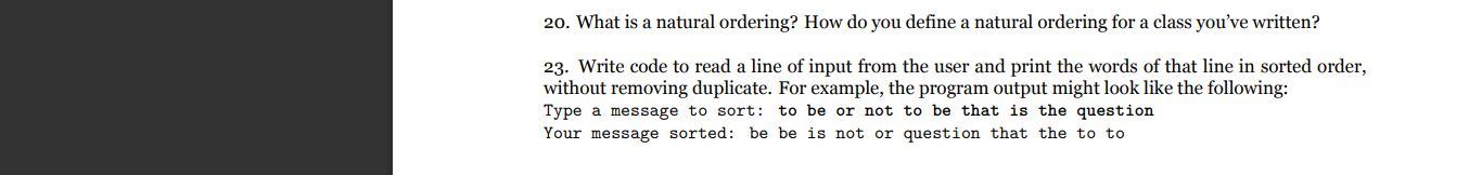 Solved 20. What is a natural ordering? How do you define a | Chegg.com