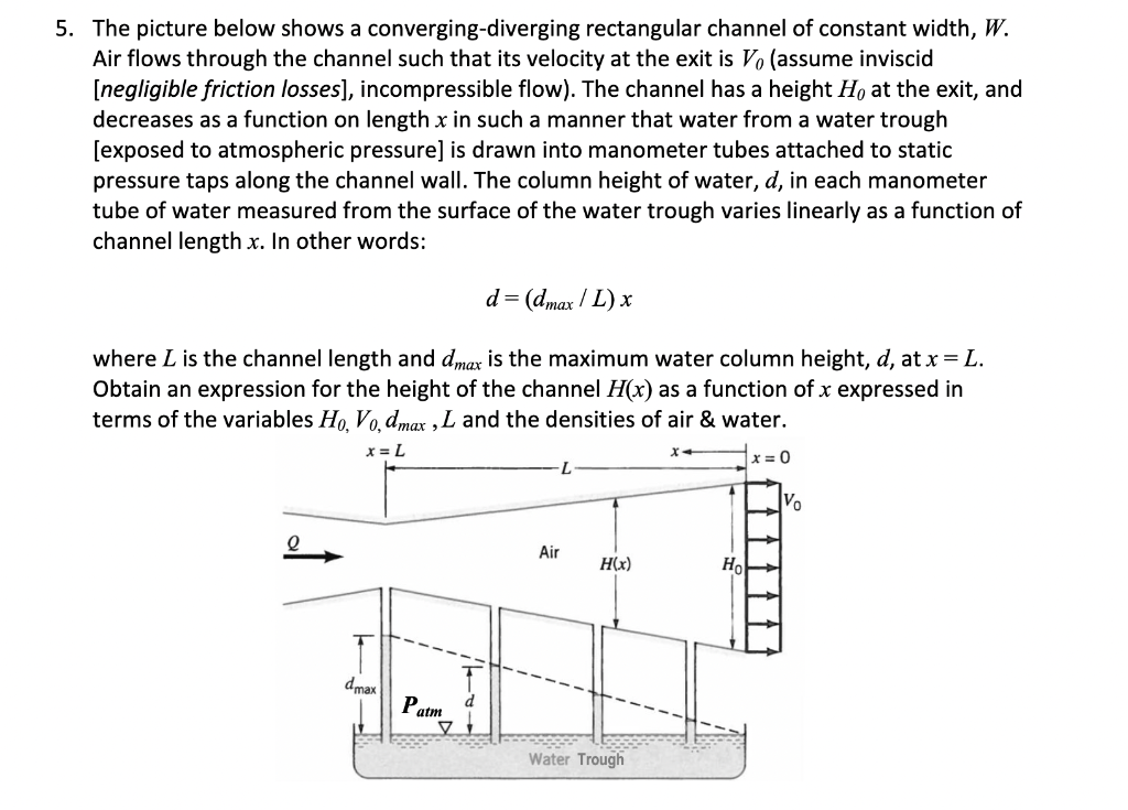 Solved 5. The picture below shows a converging-diverging | Chegg.com