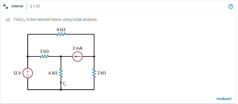 Solved (a) Find io in the network below using nodal | Chegg.com