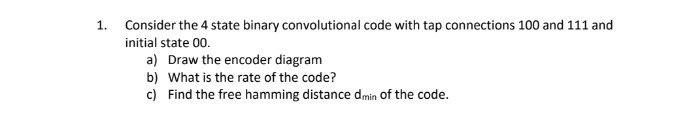 Solved 1. Consider the 4 state binary convolutional code | Chegg.com