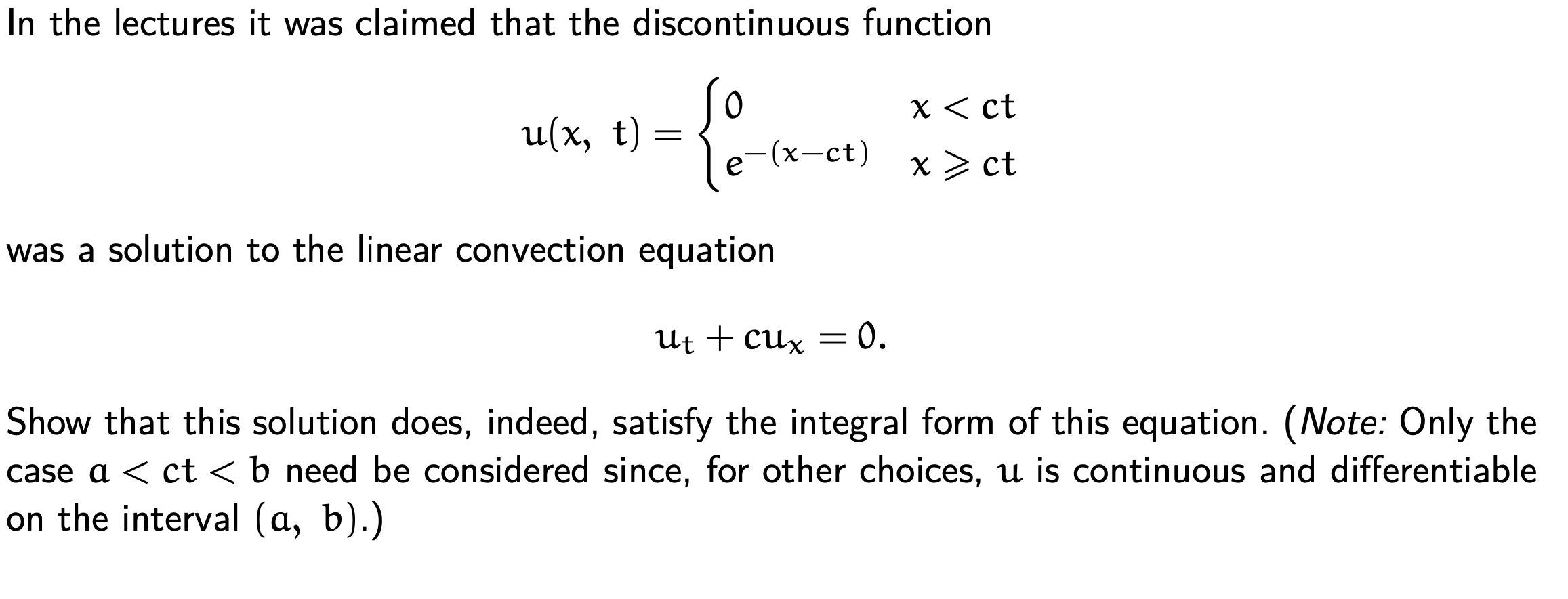 Solved In the lectures it was claimed that the discontinuous | Chegg.com
