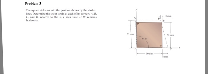 Solved The square deforms into the position shown by the | Chegg.com