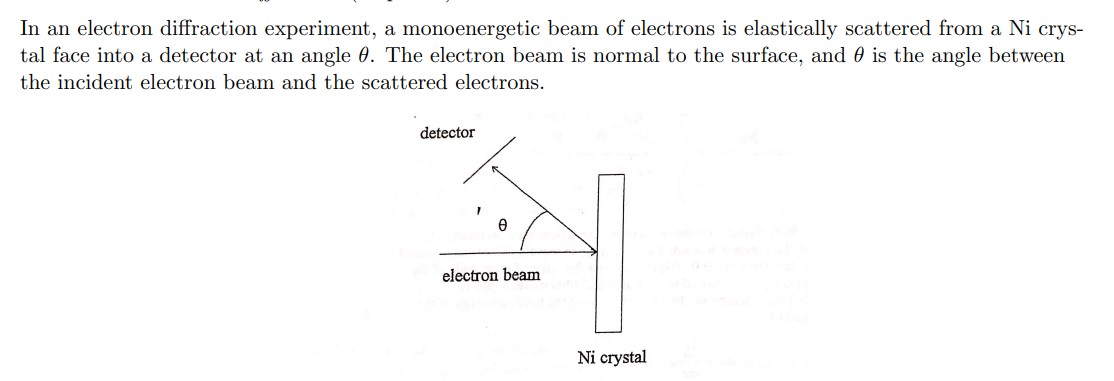 Solved In an electron diffraction experiment, a | Chegg.com