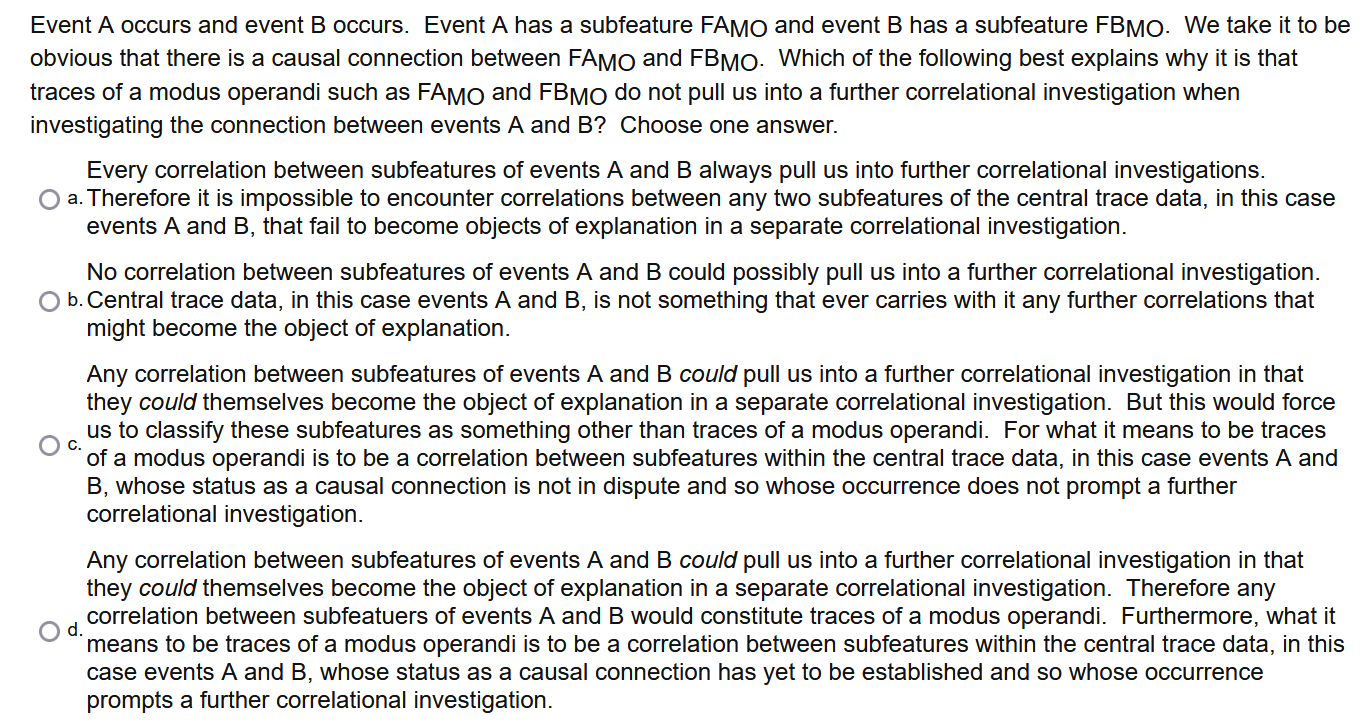 Solved Event A occurs and event B occurs. Event A has a | Chegg.com
