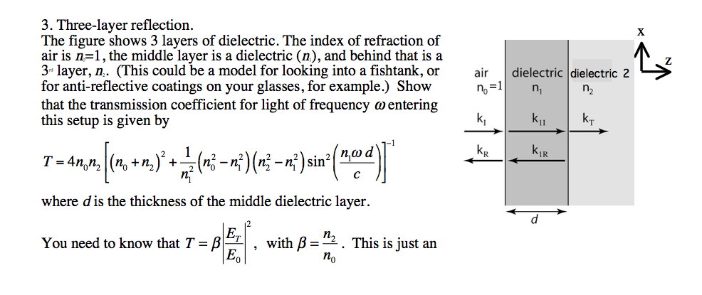 Solved 3. Three-layer reflection. The figure shows 3 layers | Chegg.com