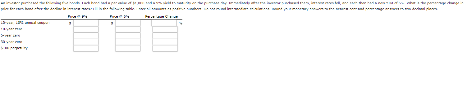 Solved An investor purchased the following five bonds. Each | Chegg.com