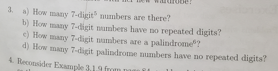 Solved 3. a) How b) any 7-digit numbers are there? How many | Chegg.com