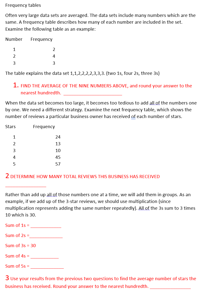 Solved Frequency tables Often very large data sets are | Chegg.com