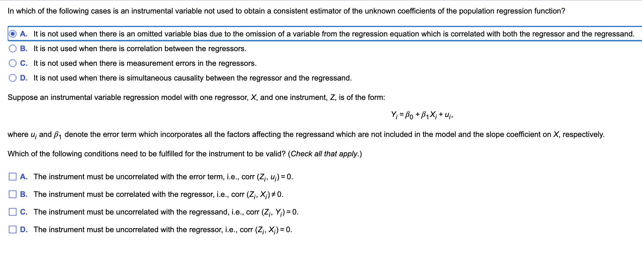 Solved In Which Of The Following Cases Is An Instrumental