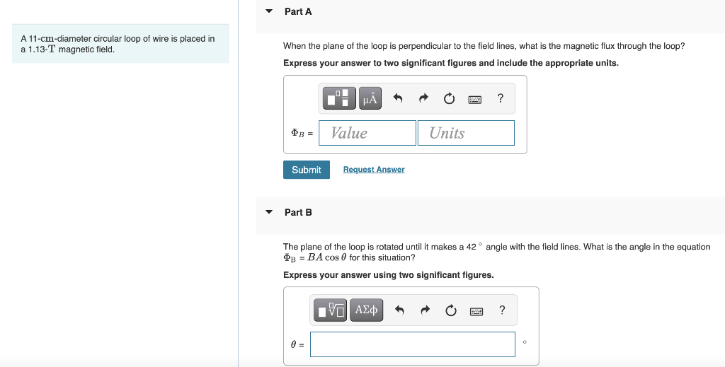 Solved Part A A 11-cm-diameter circular loop of wire is | Chegg.com