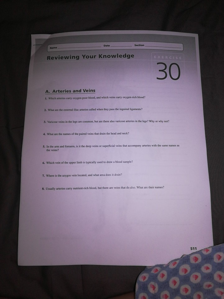 Solved Date Section Name Reviewing Your Knowledge EXERCISE | Chegg.com