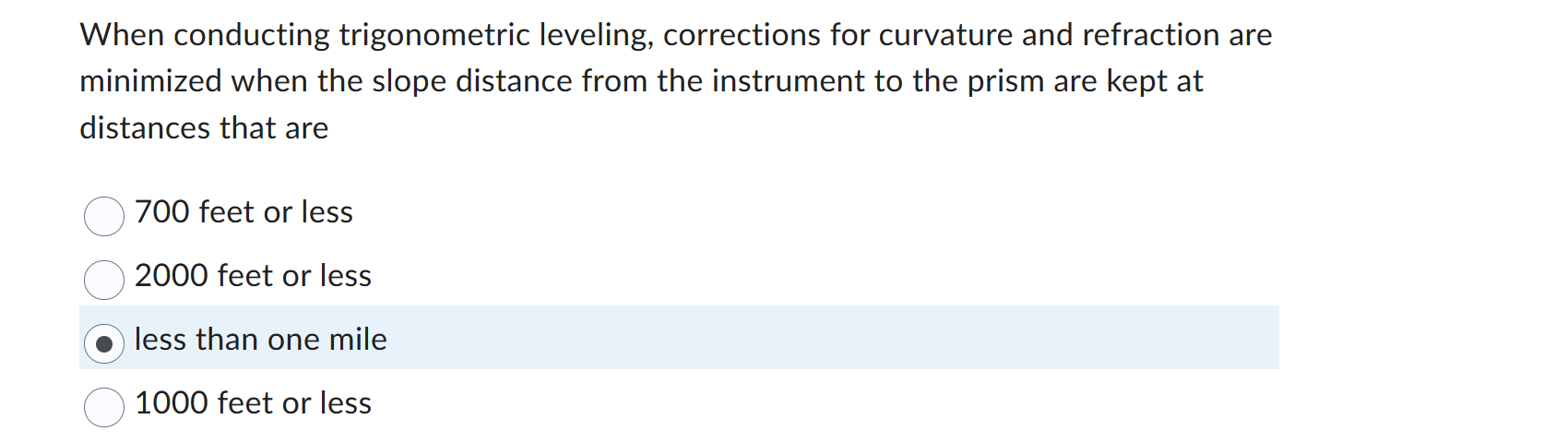 Solved () ﻿When conducting trigonometric leveling, | Chegg.com