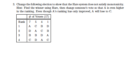 Solved 3. Change the following election to show that the | Chegg.com