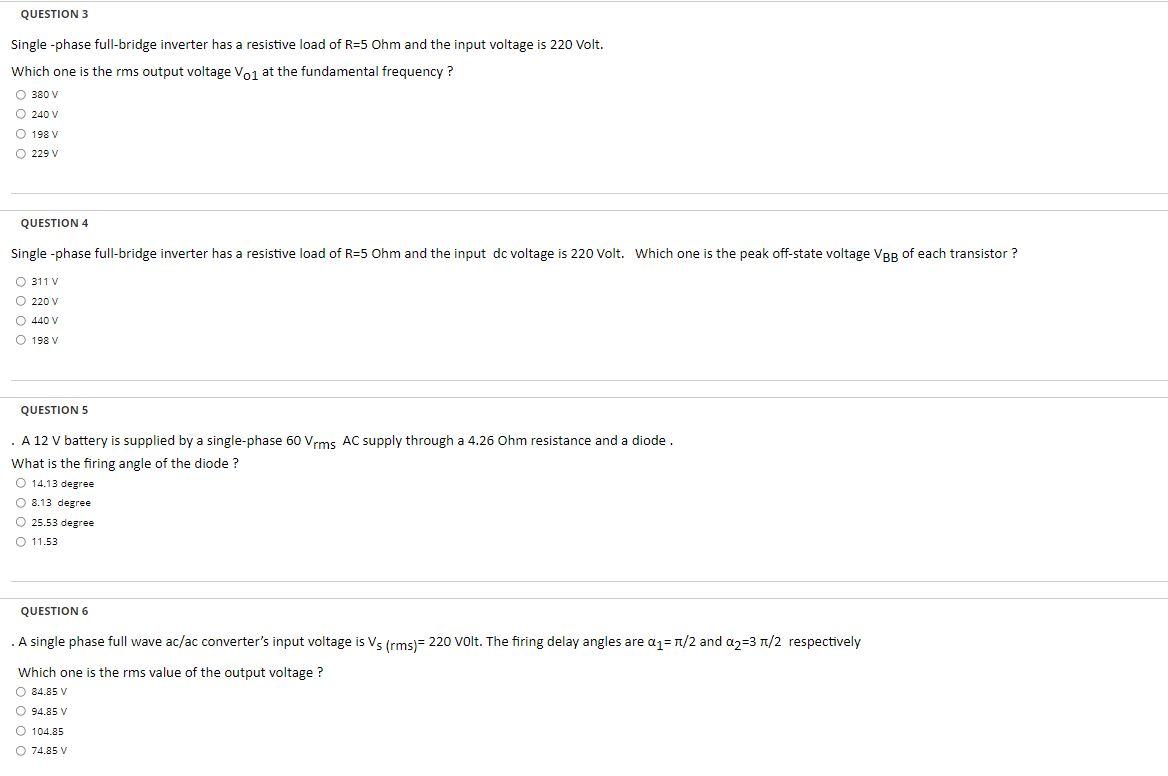Solved QUESTION 3 Single-phase full-bridge inverter has a | Chegg.com