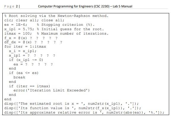 Solved MATLAB question. LAB task 2.0 is shown as well but I | Chegg.com