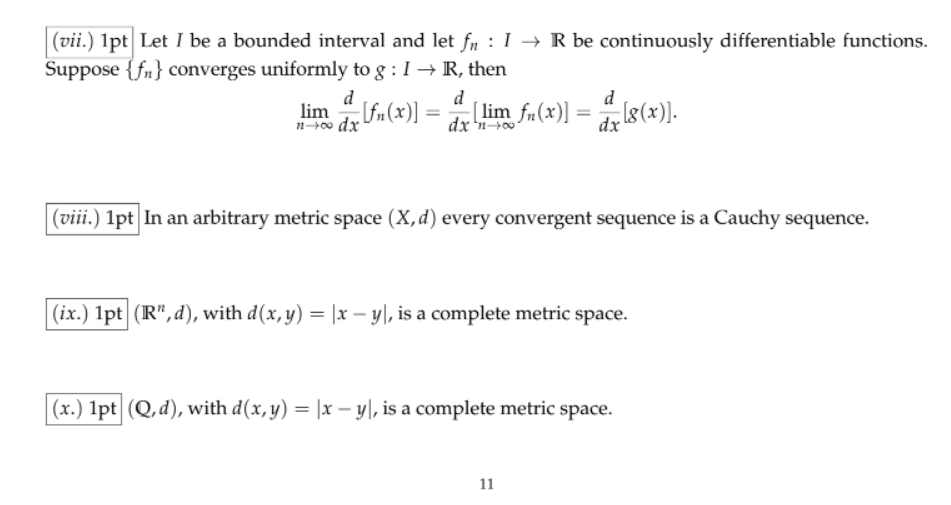 Solved (vii.) 1pt Let I be a bounded interval and let fn : 1 | Chegg.com