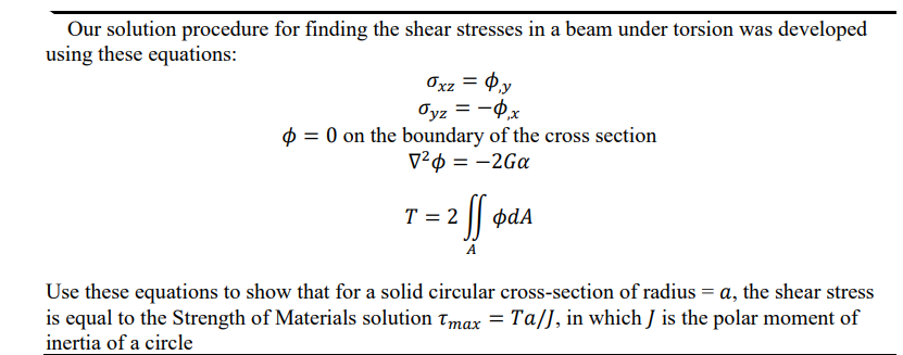 Solved Our solution procedure for finding the shear stresses | Chegg.com