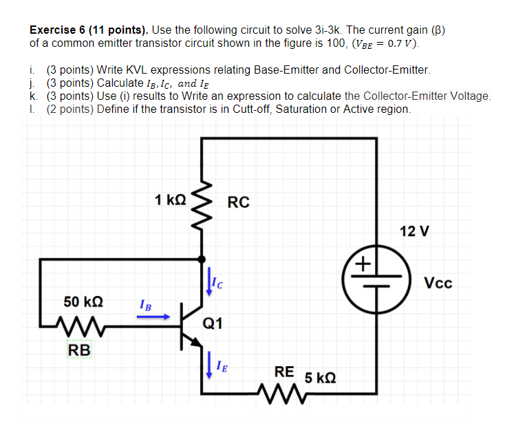 Solved Exercise 6 (11 ﻿points). ﻿Use the following circuit | Chegg.com