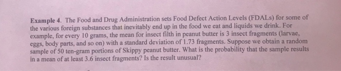 Solved Example 4. The Food and Drug Administration sets Food | Chegg.com