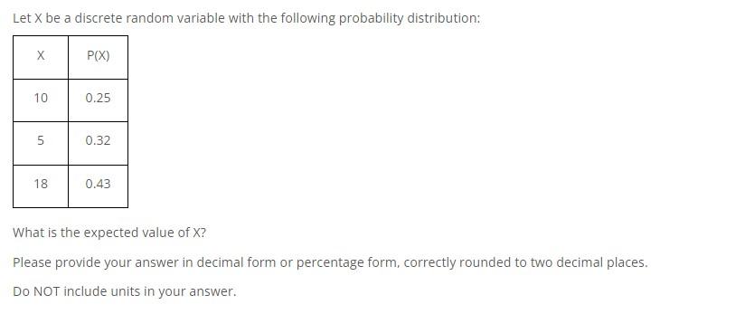 Solved Let X be a discrete random variable with the | Chegg.com