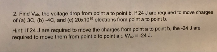 Solved 2. Find Vab, the voltage drop from point a to point | Chegg.com