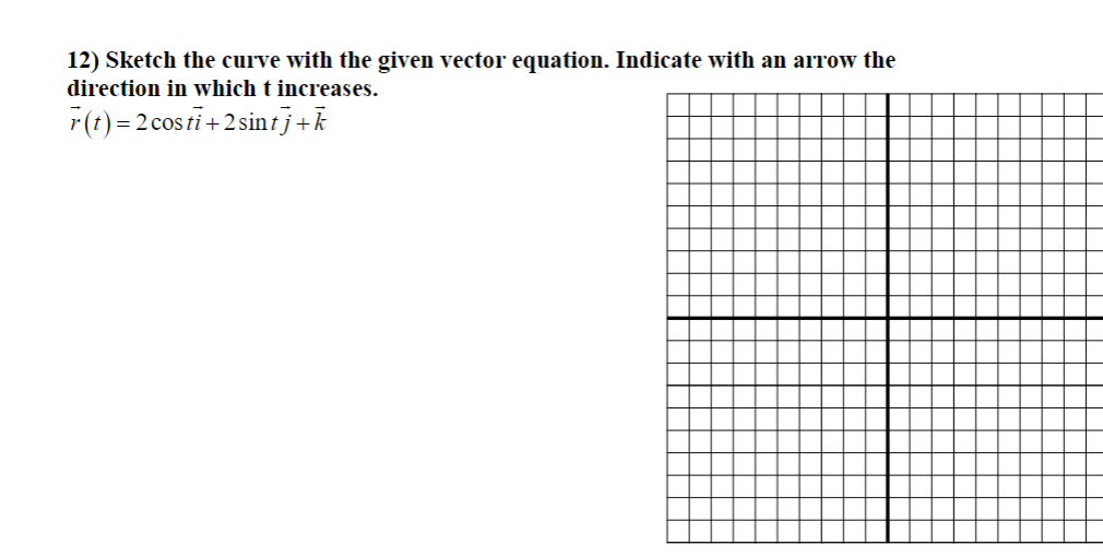 Solved 12) Sketch the curve with the given vector equation. | Chegg.com
