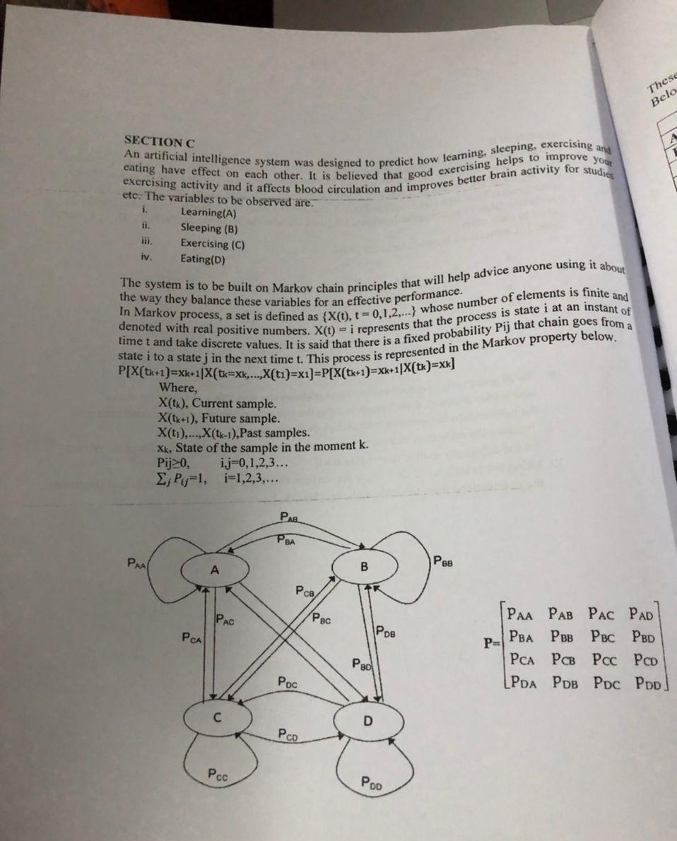 SECTION C An artificial intelligence system was | Chegg.com