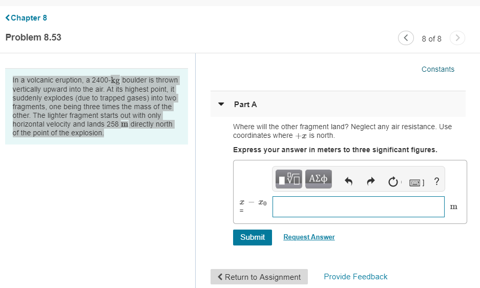 Solved Constants In a volcanic eruption, a 2400-kg boulder | Chegg.com
