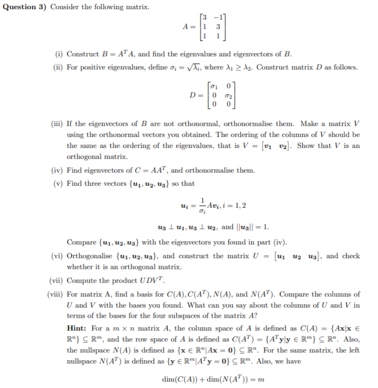 Solved Please write the solutions for part (iv) ,(v) , (vi) | Chegg.com