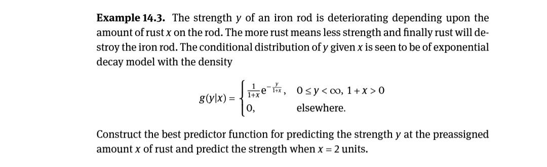 Solved Example 14.3. The strength y of an iron rod is | Chegg.com