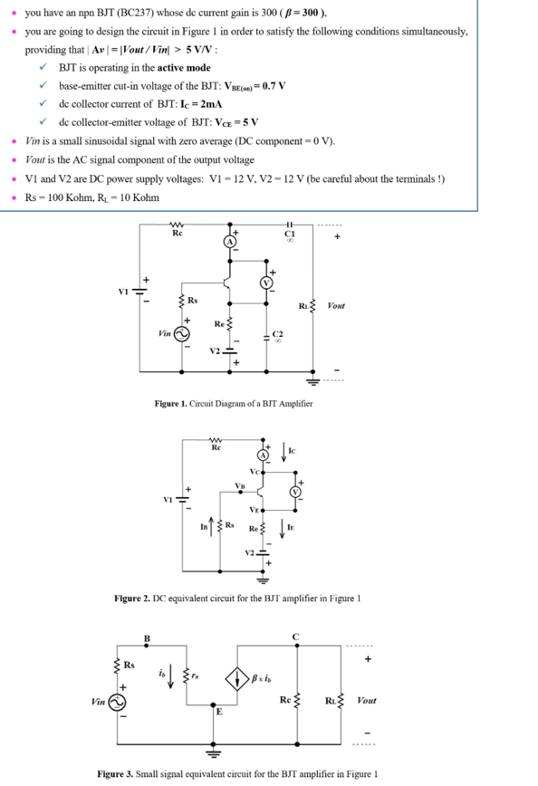 Solved you have an npn BJT (BC237) whose de current gain is | Chegg.com