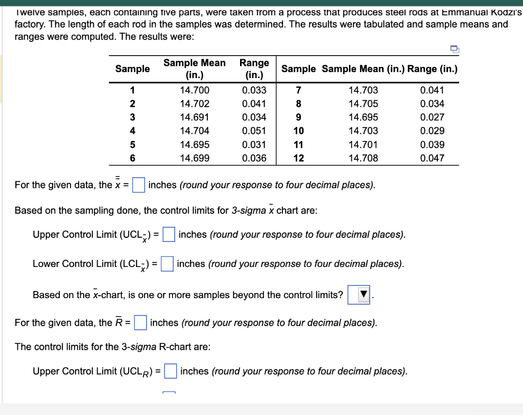 Solved Iweive samples, each containing tive parts, were | Chegg.com