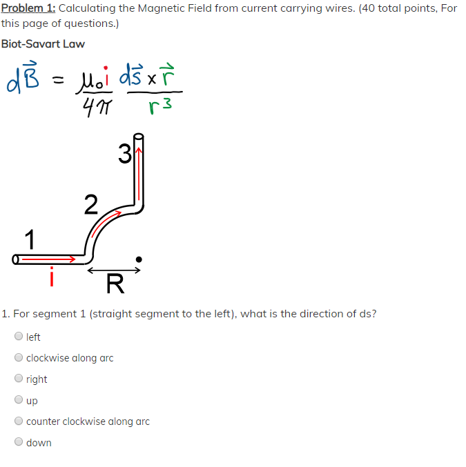 Solved Problem 1: Calculating the Magnetic Field from | Chegg.com