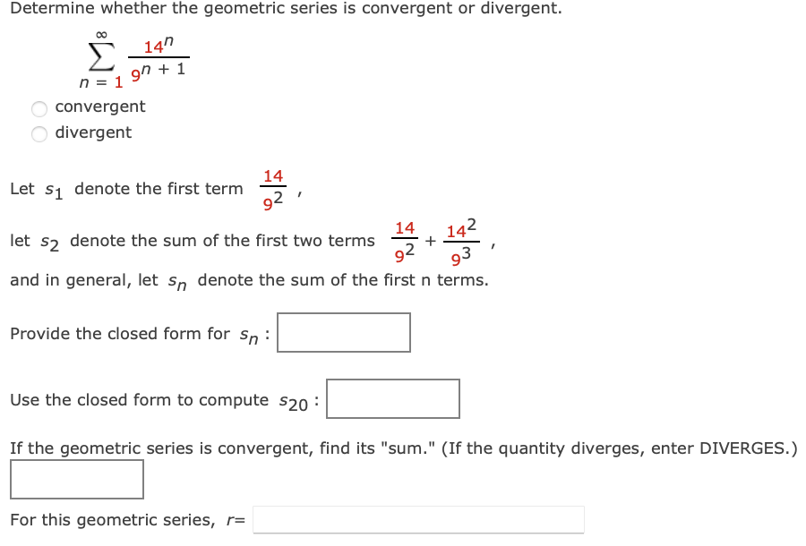 Solved Determine whether the geometric series is convergent | Chegg.com