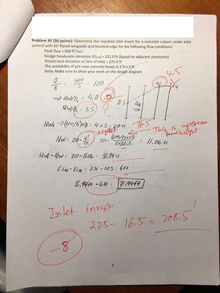 Solved Problem #3 (50 points): Determine the required inlet | Chegg.com