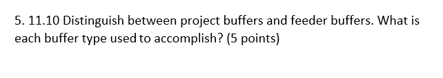 Solved 5. 11.10 Distinguish between project buffers and | Chegg.com