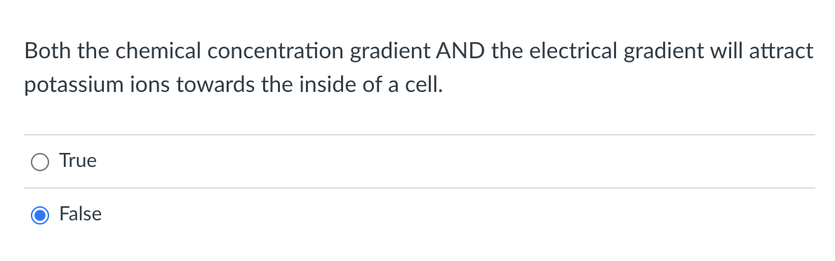Solved Both the chemical concentration gradient AND the | Chegg.com