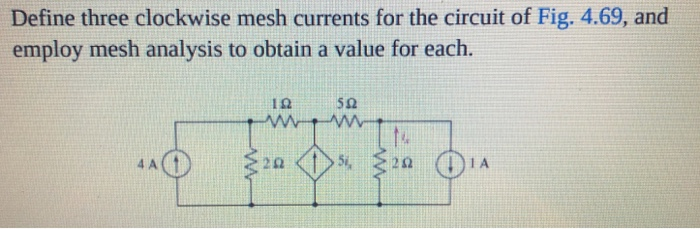 Solved Define three clockwise mesh currents for the circuit | Chegg.com