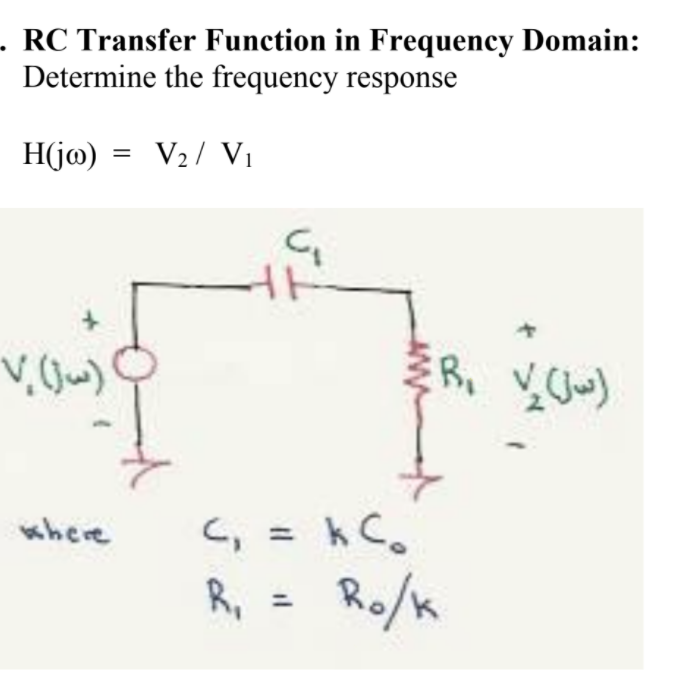 Solved . RC Transfer Function in Frequency Domain: Determine | Chegg.com