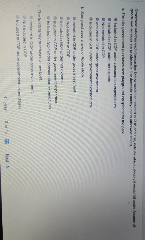 Solved Determine whether each transaction below would be | Chegg.com