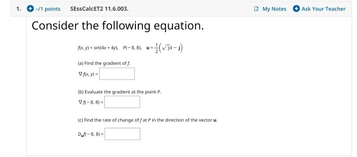 Solved 1 My Notes Ask Your Teacher 1 Points Sesscalcet2